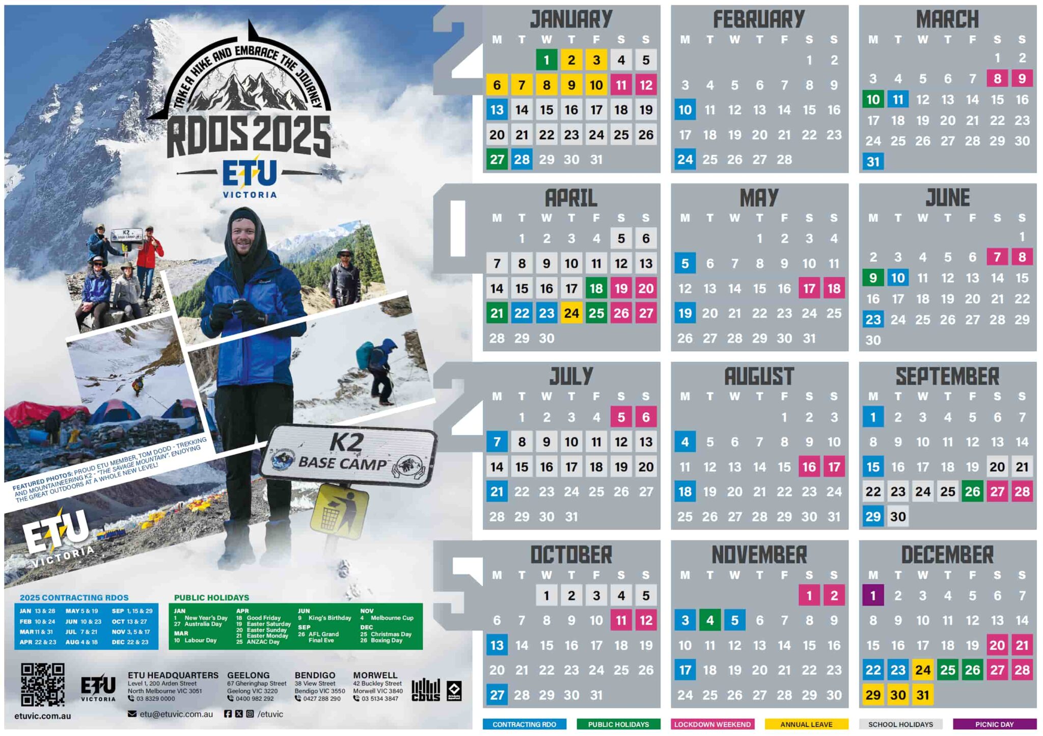 RDO Calendar - ETU Victoria